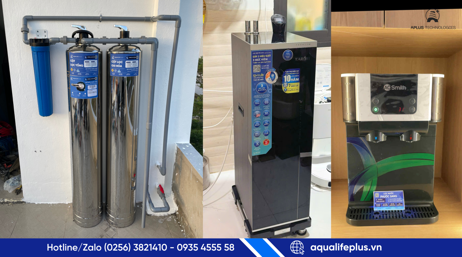 Bàn giao bộ giải pháp lọc nước cao cấp cho giám đốc P ở khu đô thị mới Quy Nhơn: Lọc tổng 2 cột ...